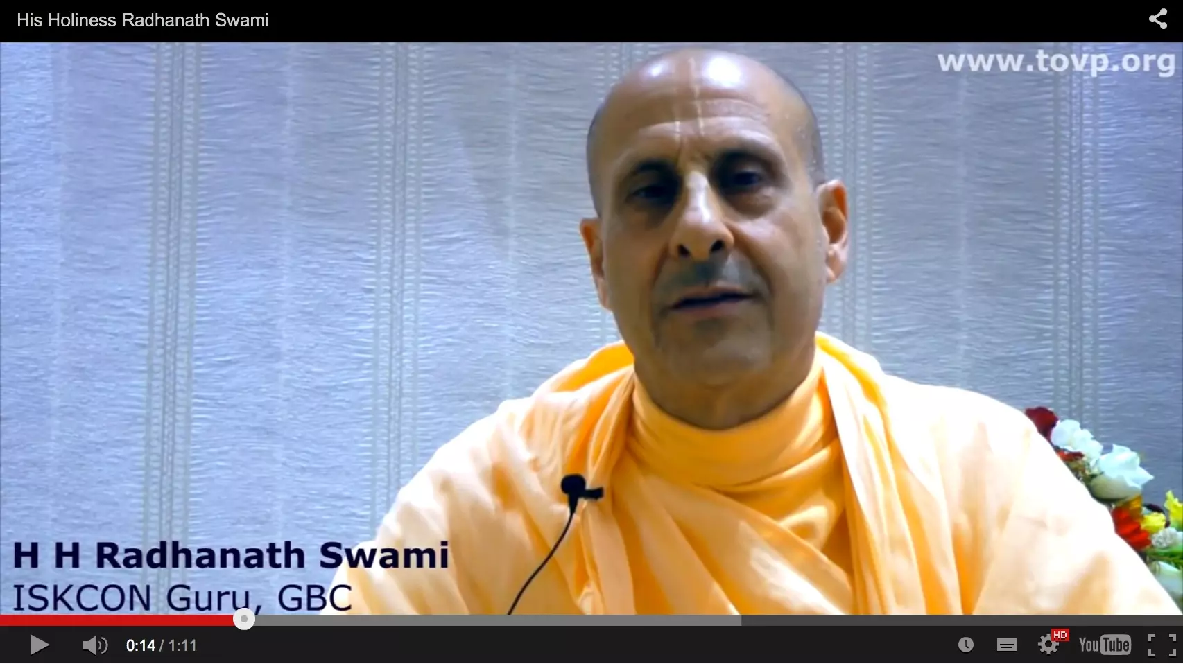 His Holiness Radhanath Swami Speaks About the TOVP