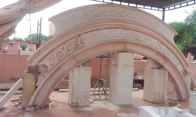 Sandstone Arches for Temple Windows - Temple of the Vedic Planetarium